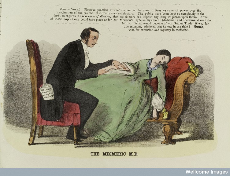 Wellcome Library, London A mesmeric physician taking advantage of his ...